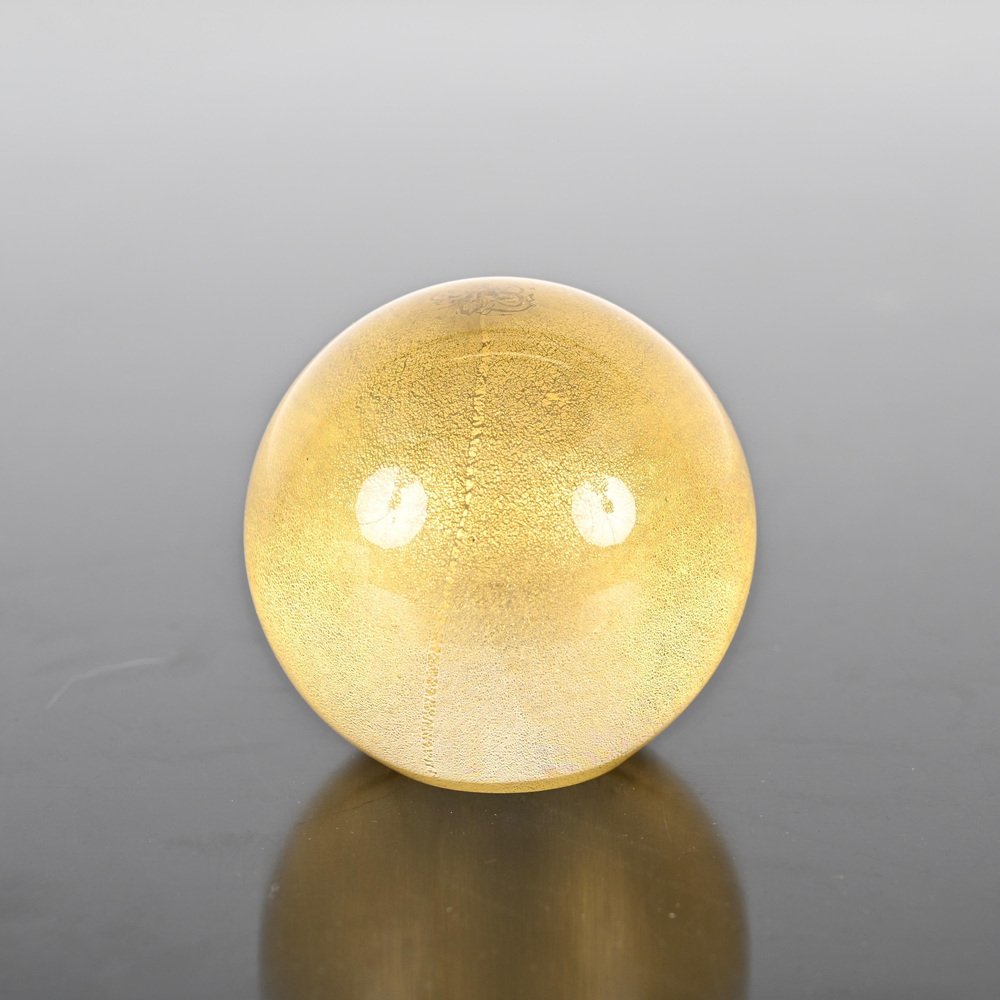 Seguso Spherical Paperweight in Murano Glass with Gold Dust, 1970s for ...