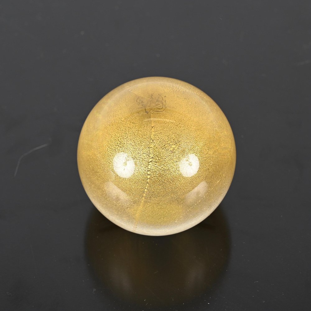 Seguso Spherical Paperweight in Murano Glass with Gold Dust, 1970s for ...