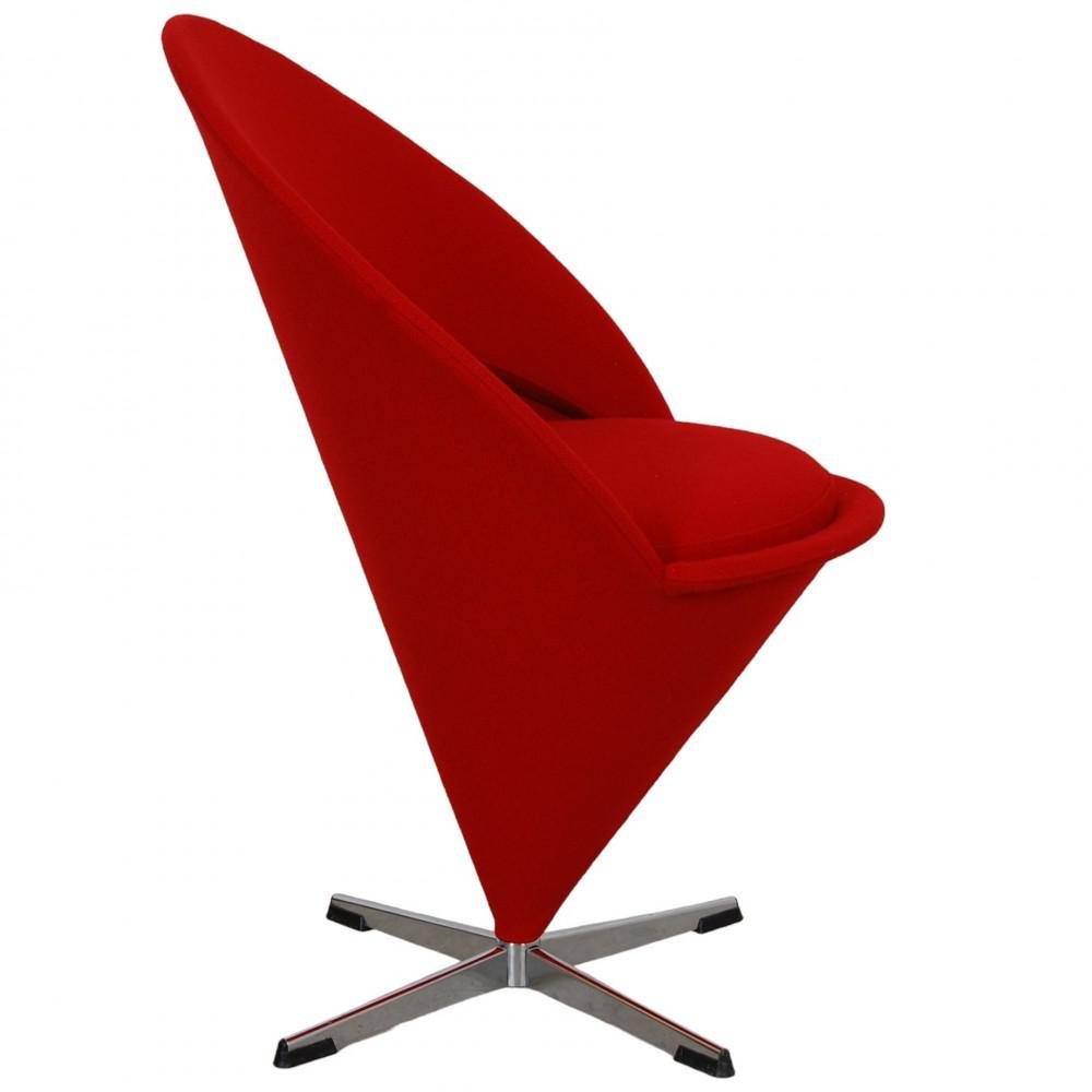 Cone Chair in Red Hallingdal Fabric by Verner Panton, 1990s for sale at ...