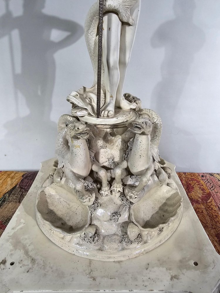 Late 19th Century Italian Ceramic Statue The Triumph of Neptune, 1880s ...