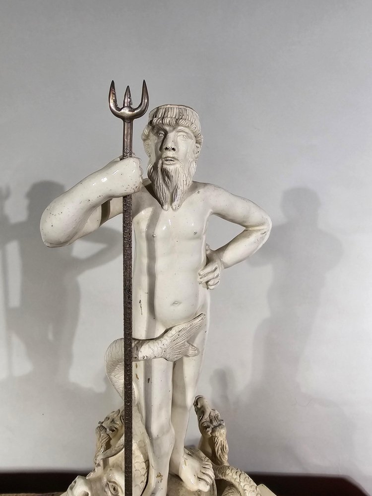Late 19th Century Italian Ceramic Statue The Triumph of Neptune, 1880s ...
