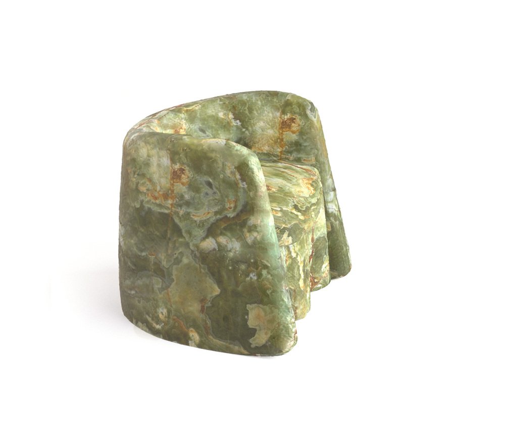 Plisse Marble Accent Chair by Alter Ego Studio for sale at Pamono