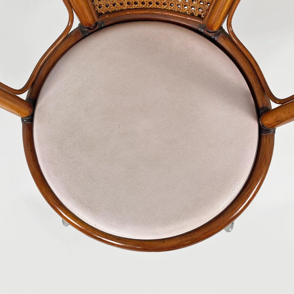 Modern Italian Cockpit Chair in Vienna Straw Wood and Steel, 1970s for ...