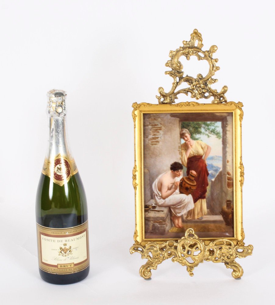 Antique Kunst Bringt Gunst Plaque on Stand from Berlin KPM, 19th ...