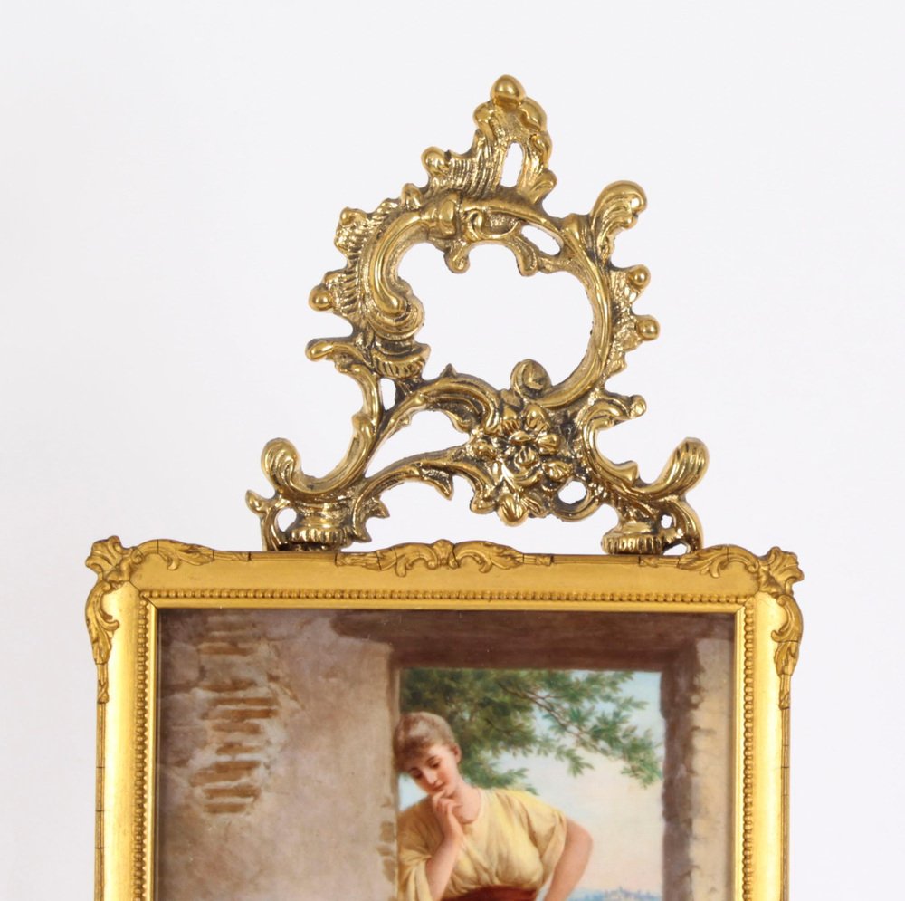 Antique Kunst Bringt Gunst Plaque on Stand from Berlin KPM, 19th ...