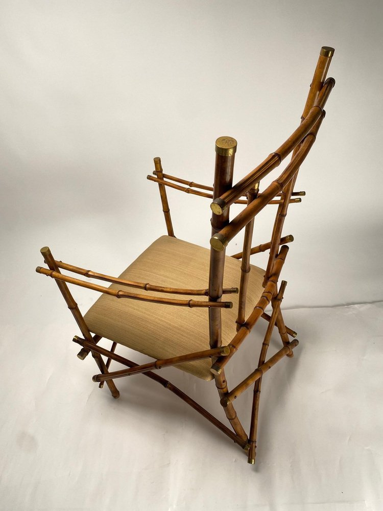 Vintage Italian Armchairs and Coffee Table in Bamboo and Brass by Paolo ...