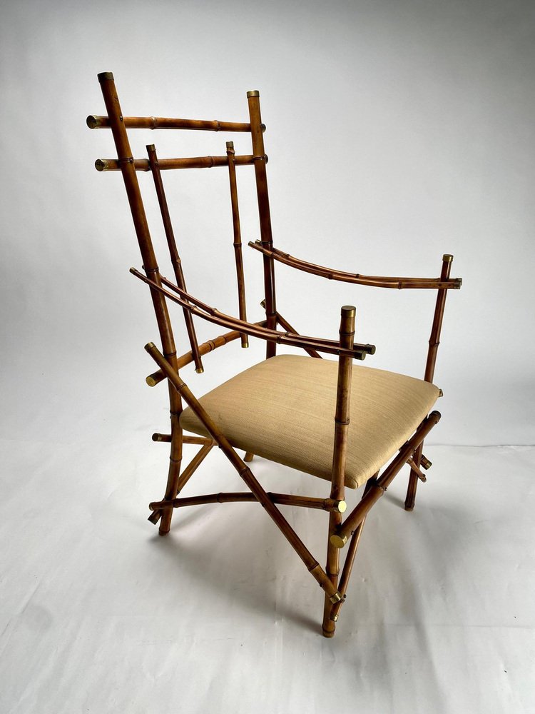 Italienische Vintage Sessel & Couchtisch aus Bambus & Messing von Paolo ...
