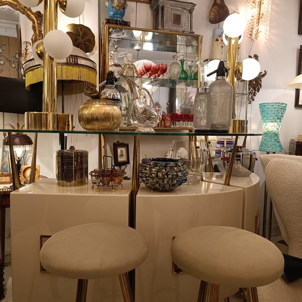 Vintage Bar Set attributed to Gio Ponti, 1950s, Set of 3 for sale at Pamono