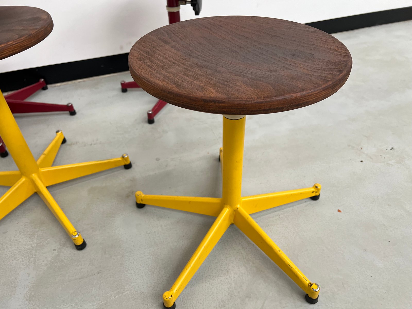 French School Stools, 1950s, Set of 6 for sale at Pamono