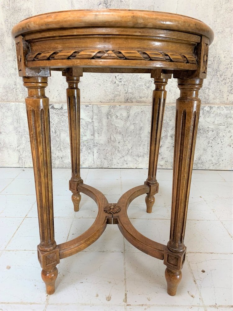 Louis XVI Carved Cane Dressing Table Stool for sale at Pamono