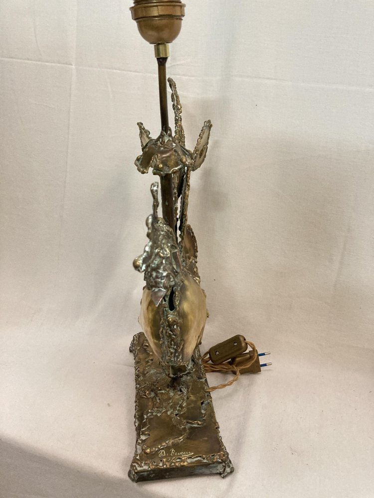 Brutalist Sculpture Lamp by Jacques Duval-Brassor, 1970s for sale at Pamono