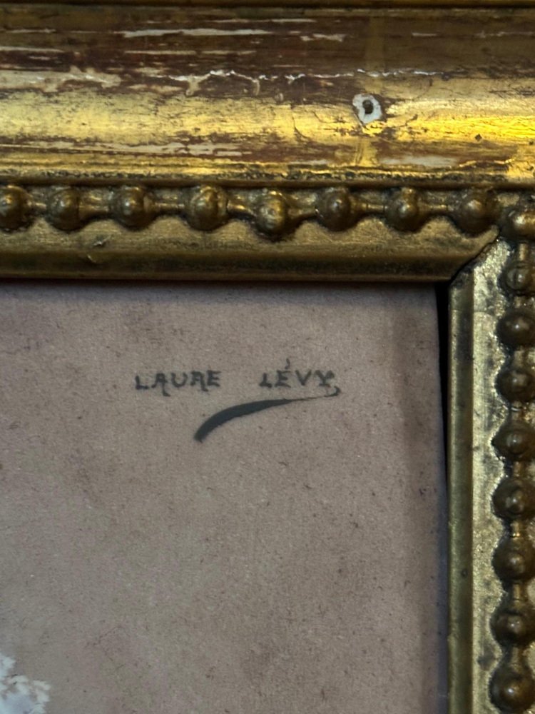 Laure Levy, Portraits, 1800s, Oil Paintings on Porcelain, Framed, Set of 2 for sale at Pamono