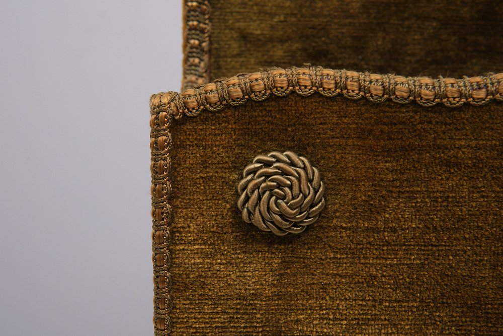 Green Velvet Magazine Holder, 1970s for sale at Pamono