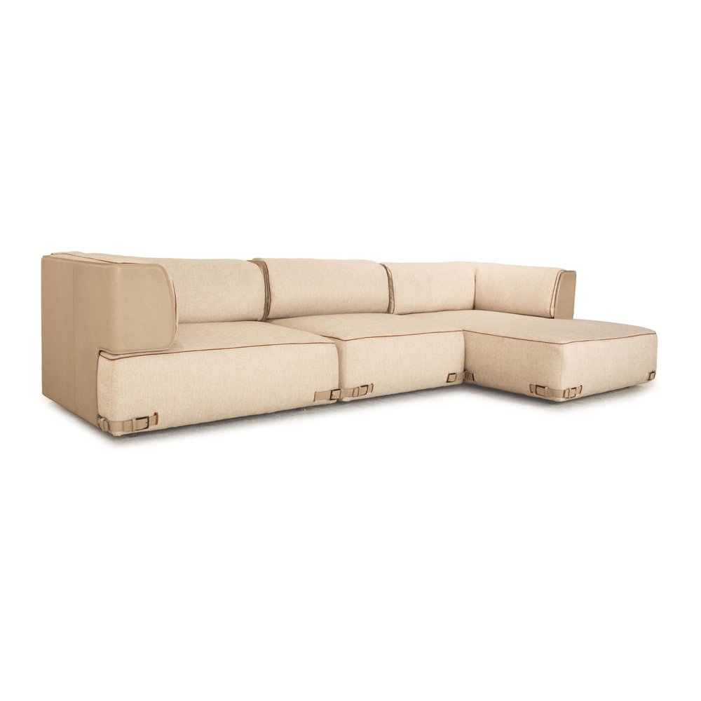 Fendi Soho Element Fabric Corner Sofa Beige Module Recamiere Right Sofa Couch New Cover by Toan ...
