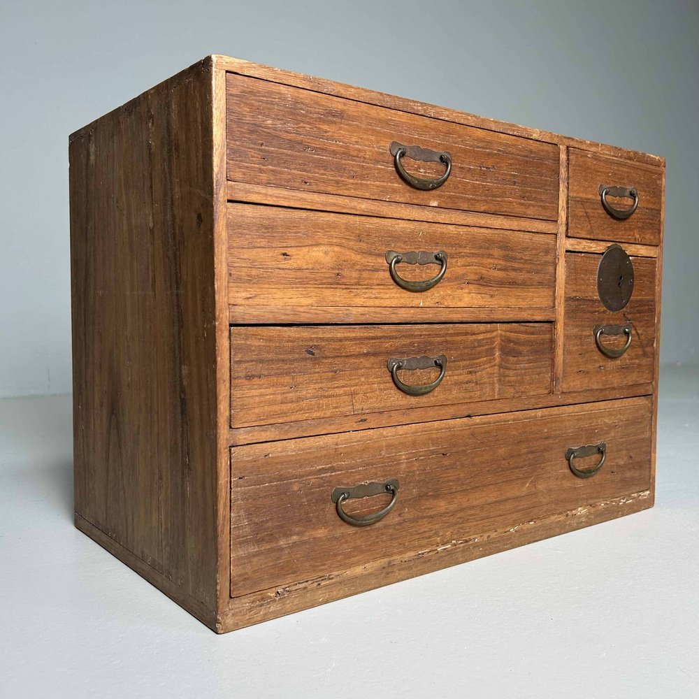 Small Japanese Traditional Tansu Chest of Drawers, 1920s for sale at Pamono