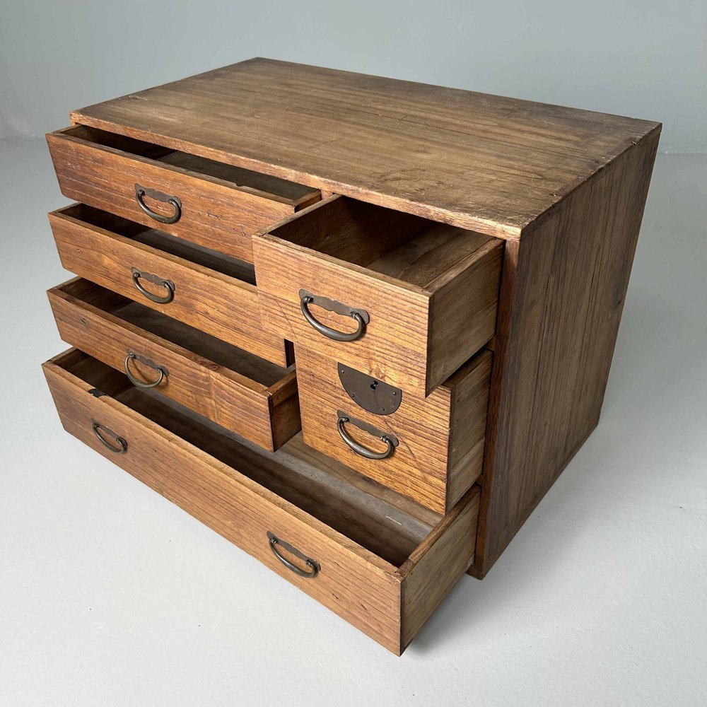 Small Japanese Traditional Tansu Chest of Drawers, 1920s for sale at Pamono