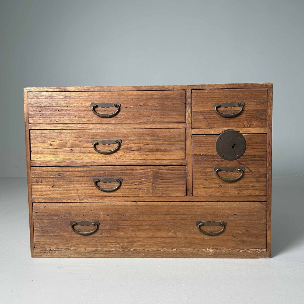 Small Japanese Traditional Tansu Chest of Drawers, 1920s for sale at Pamono