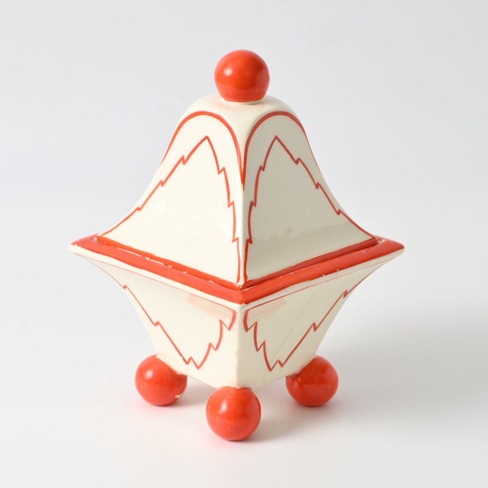 Cubist Style Czech Earthenware Box, 1920s for sale at Pamono