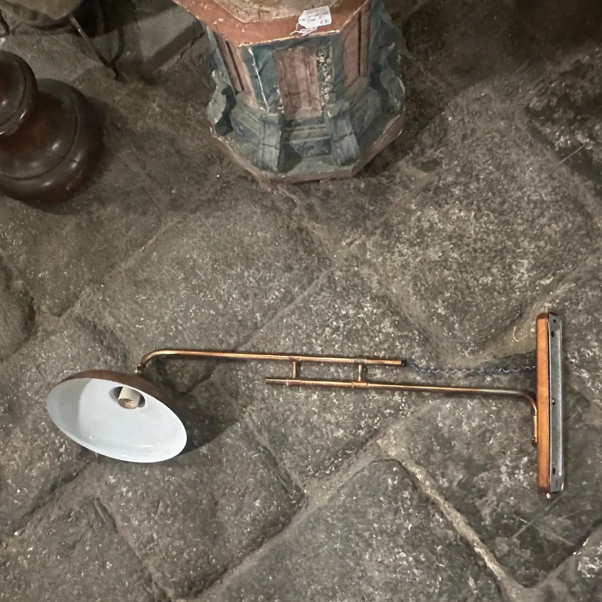 Italian Industrial Copper & Iron Extendable Wall Lamp, 1950s for sale ...