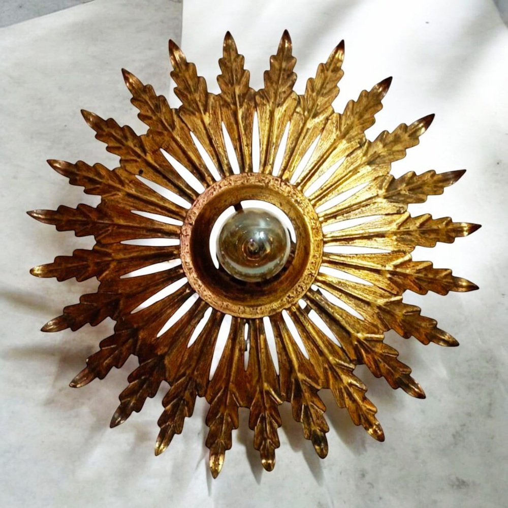 Spanish Sun Wall Lamp in Metal for sale at Pamono