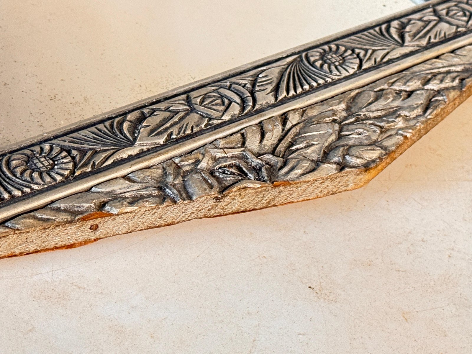 Wall Miror in Wood and Glass, France, 1970s for sale at Pamono