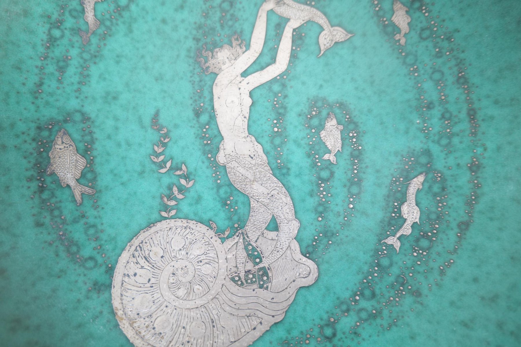 Large Art Deco Plate by Wilhelm Kåge Gustavsberg, 1930s for sale at Pamono