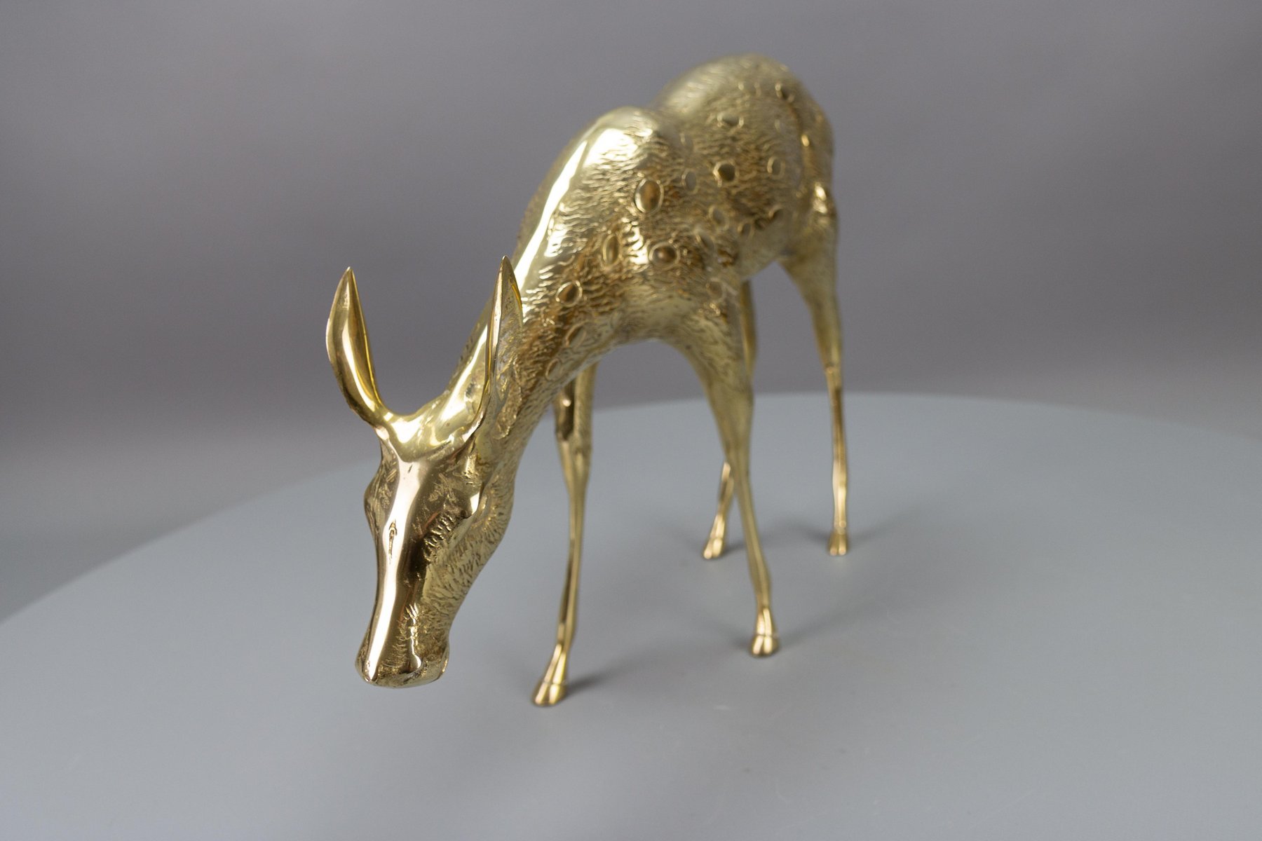 Mid-Century Modern Brass Standing Doe Deer Sculpture, 1970s for sale at ...