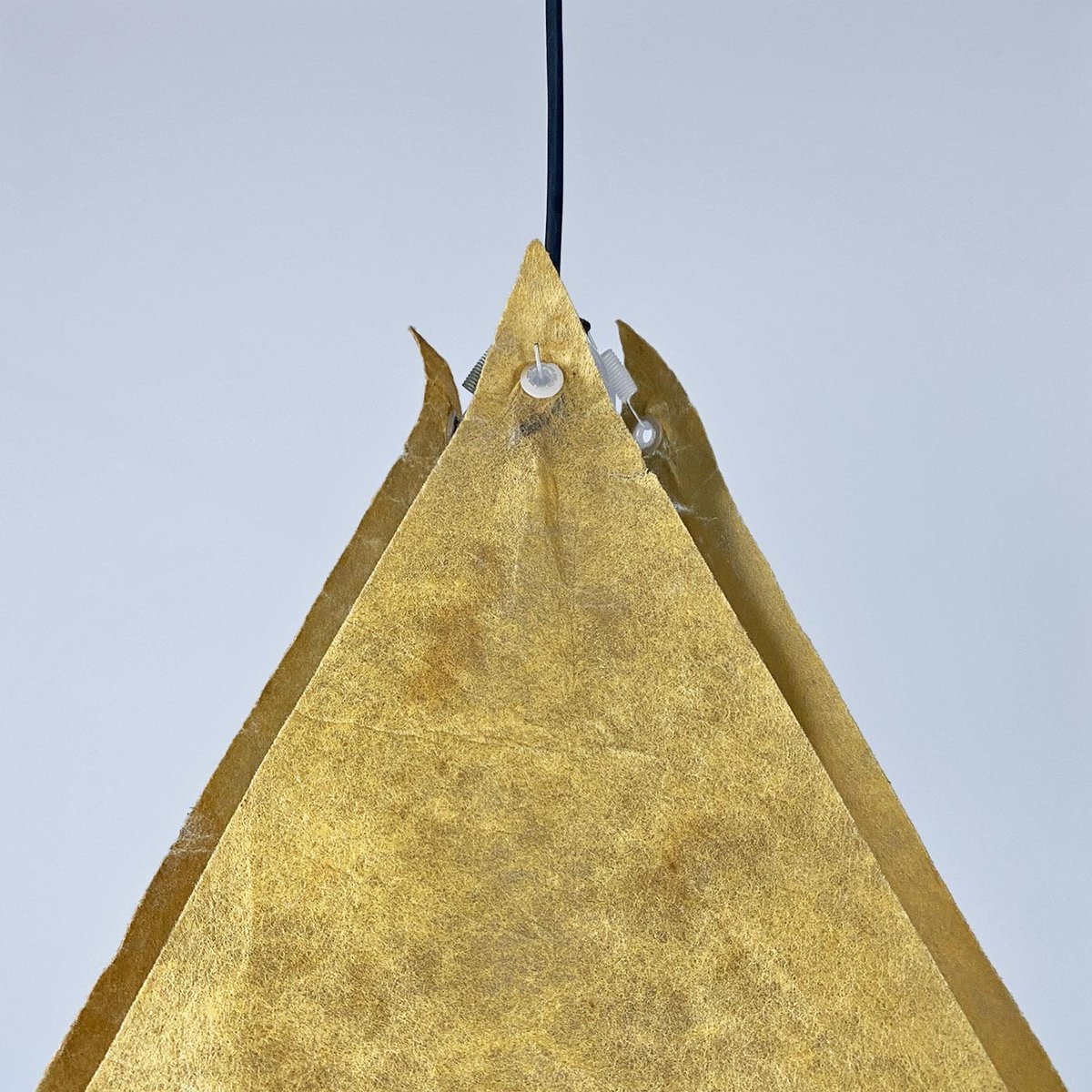 Mid-Century Modern Pyramid Metal and Parchment Hanging Light, 1960s for ...