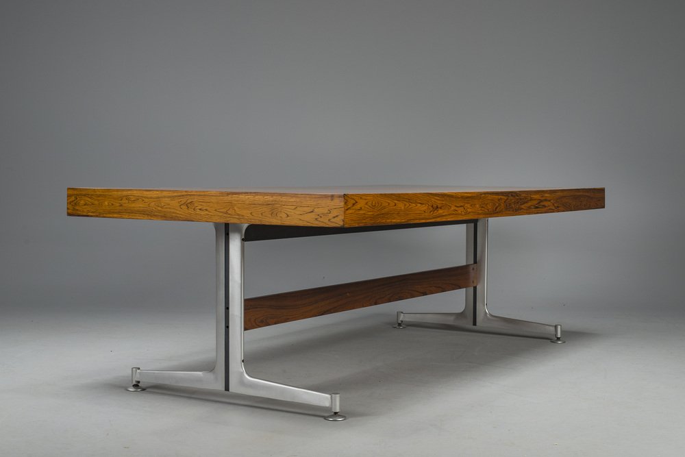 Large Executive Rosewood Architects Desk, 1950s for sale at Pamono
