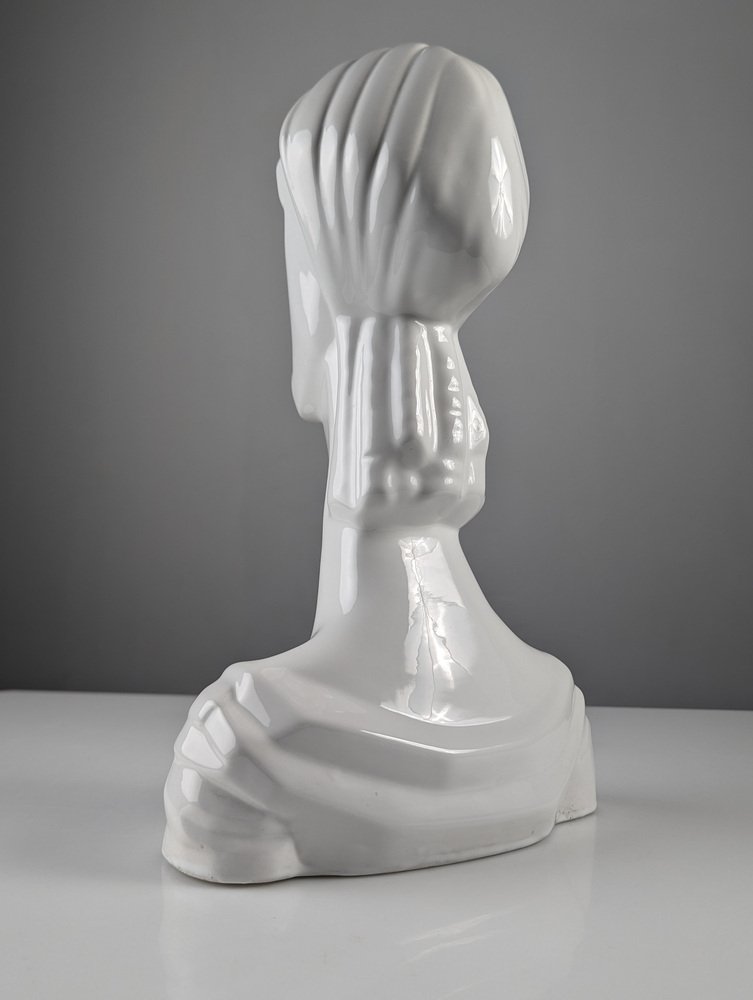 Art Deco Style Sculpture Bust in Ceramic, 1980s for sale at Pamono