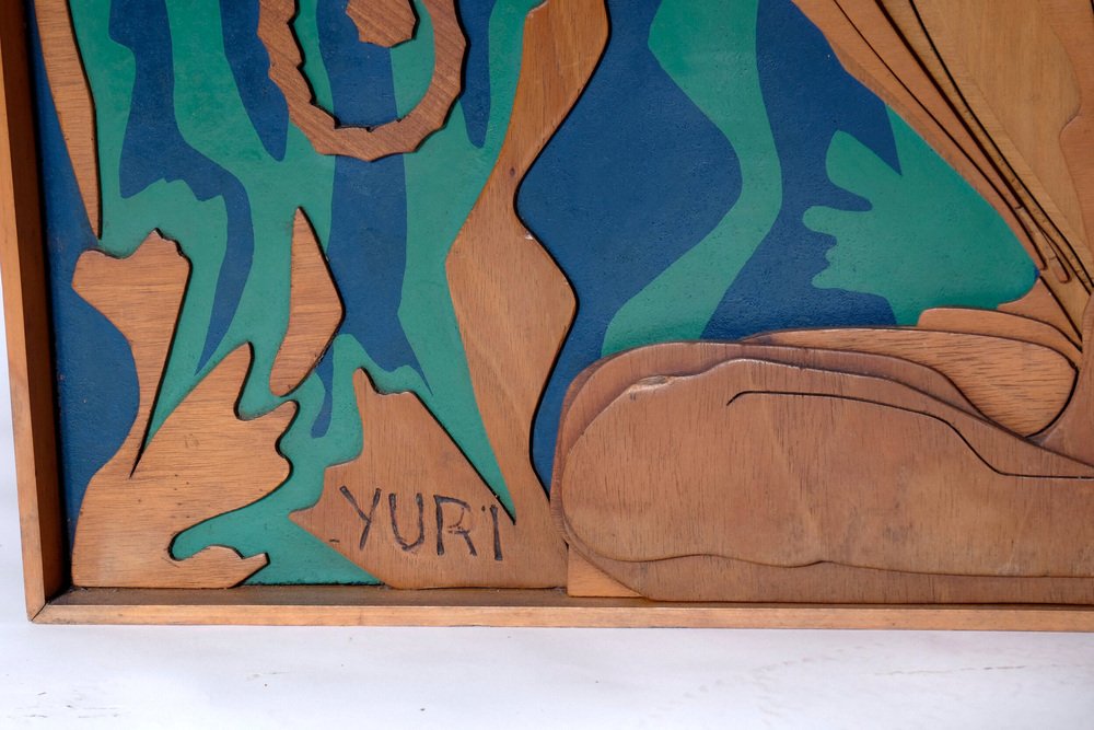 Giampiero Volpe Prignano / Yuri, Brutalist Wall Sculpture, 1970s, Wood ...