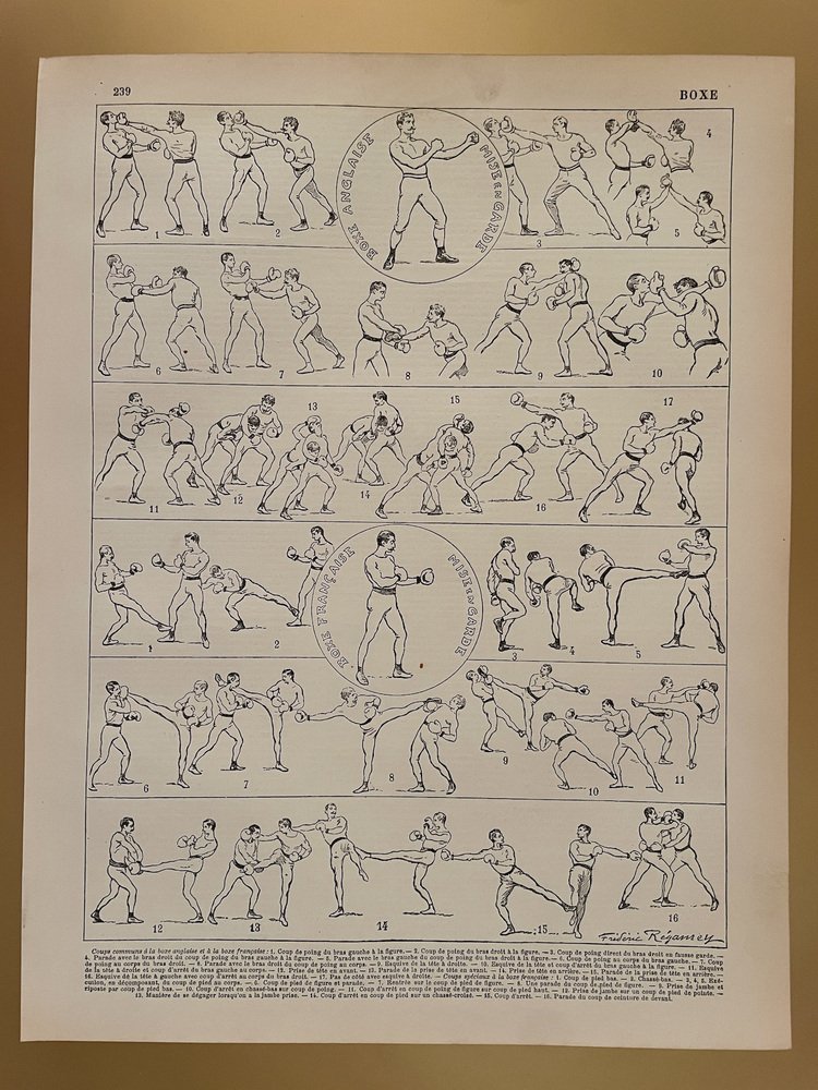 Frédéric Régamey, Boxing, 1900, Lithographic Engraving for sale at Pamono