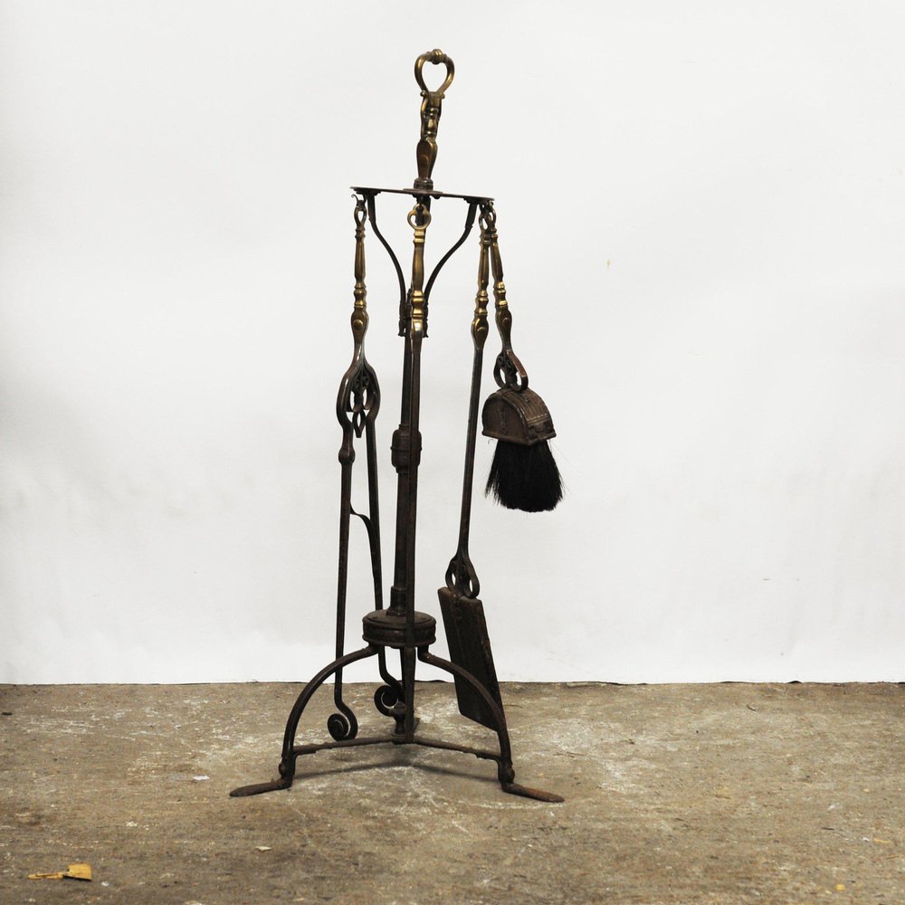 Arts & Crafts Fire Companion Set, 1900s, Set of 5 for sale at Pamono