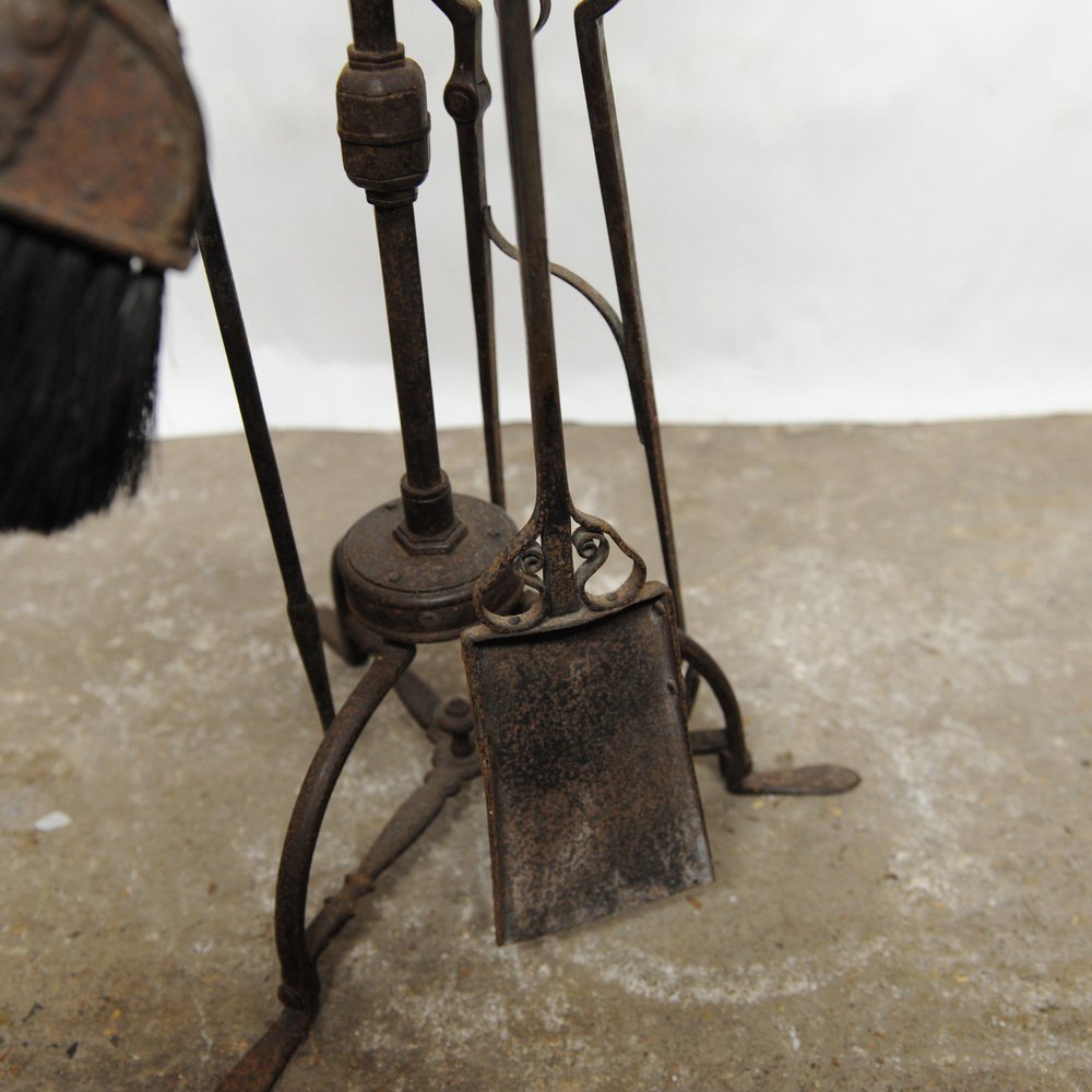 Arts & Crafts Fire Companion Set, 1900s, Set of 5 for sale at Pamono