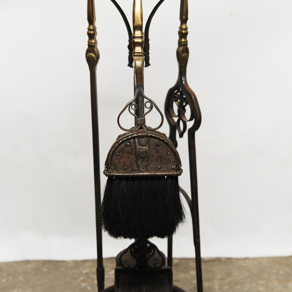 Arts & Crafts Fire Companion Set, 1900s, Set of 5 for sale at Pamono