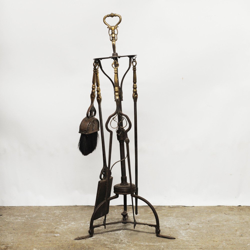 Arts & Crafts Fire Companion Set, 1900s, Set of 5 for sale at Pamono