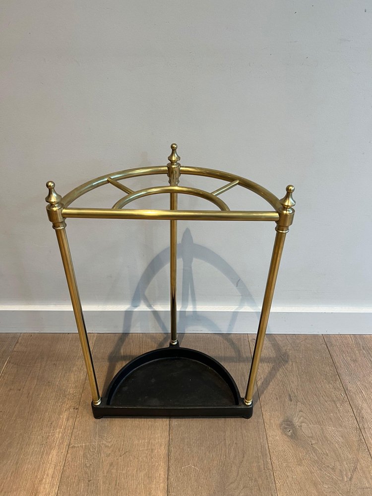 Rounded Brass Umbrella Stand, 1890s for sale at Pamono
