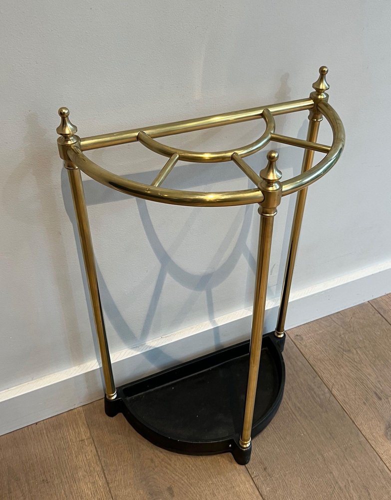 Rounded Brass Umbrella Stand, 1890s for sale at Pamono