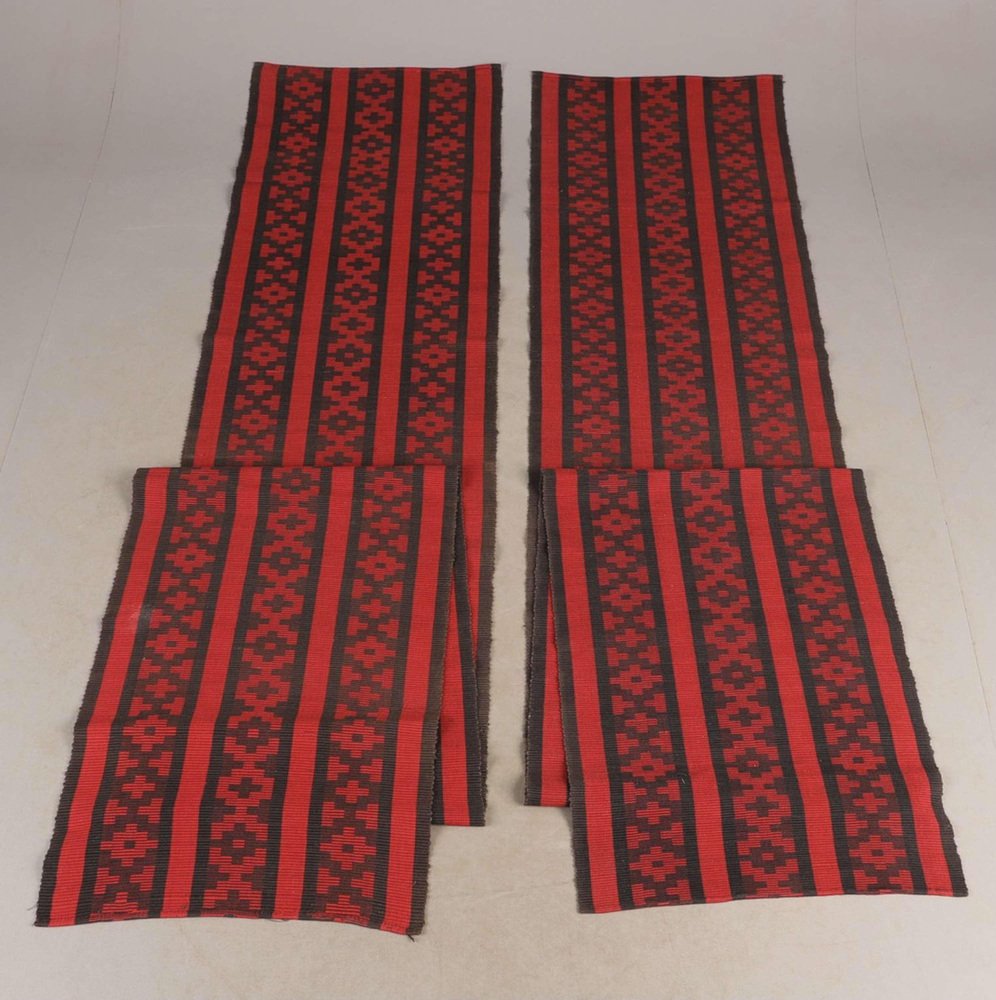 Mid-Century Swedish Runner in Red & Black Geometric Pattern for sale at ...