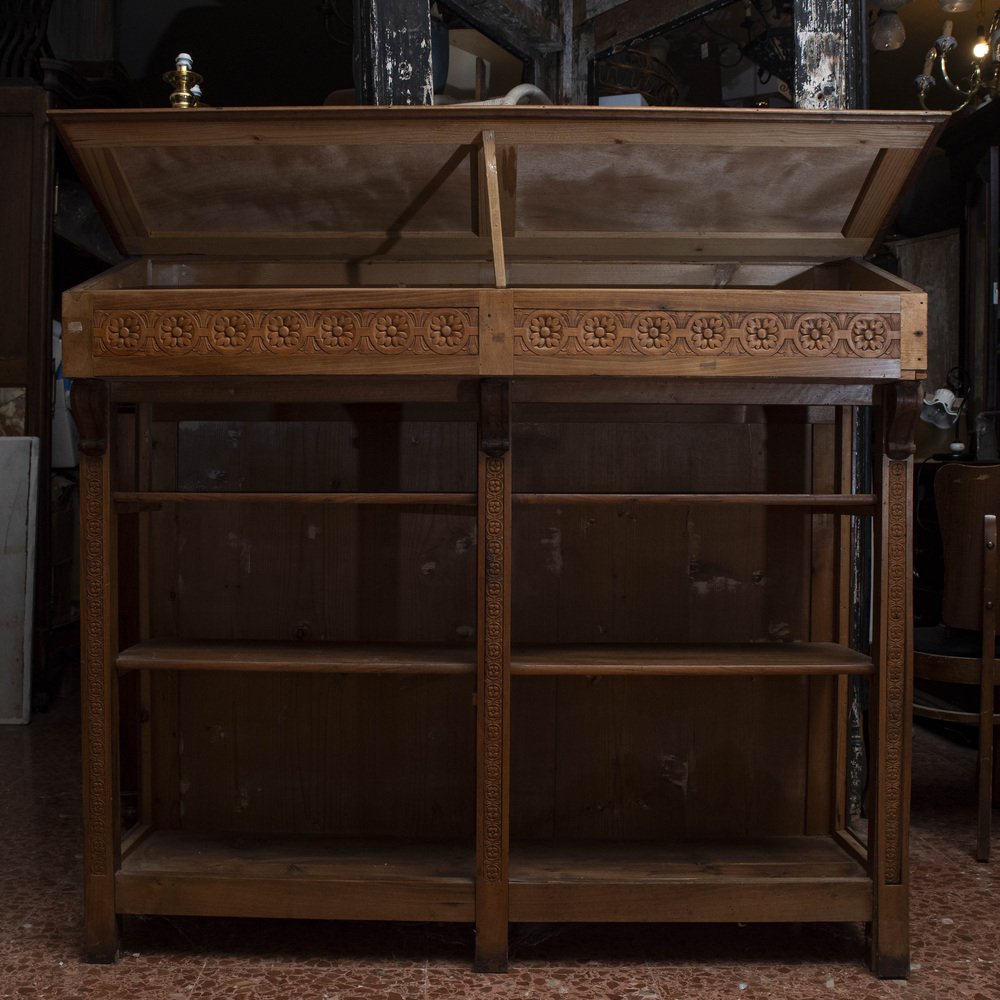 Art Nouveau Sideboard Bookcase with Flap-Openable Lectern, Italy for ...
