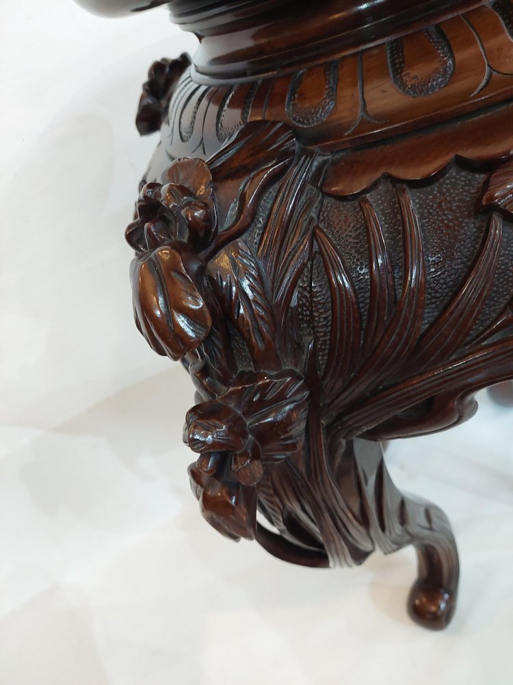 Chinese Mahogany Jardiniere Vase, 1890s for sale at Pamono