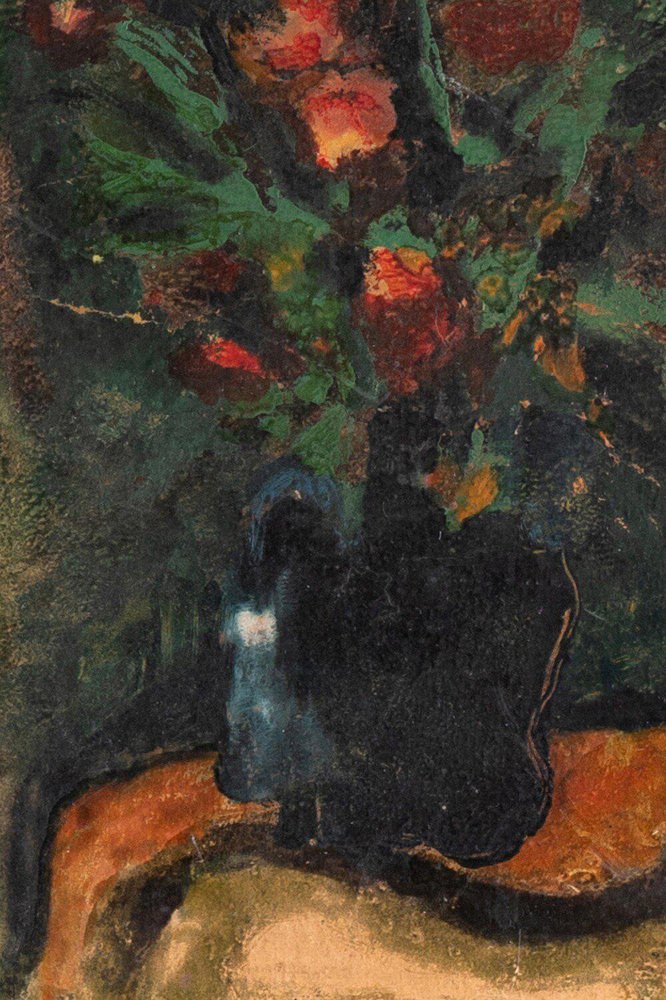 Paul Ackerman, The Red Bouquet, Oil Painting on Paper, Mid-20th Century ...