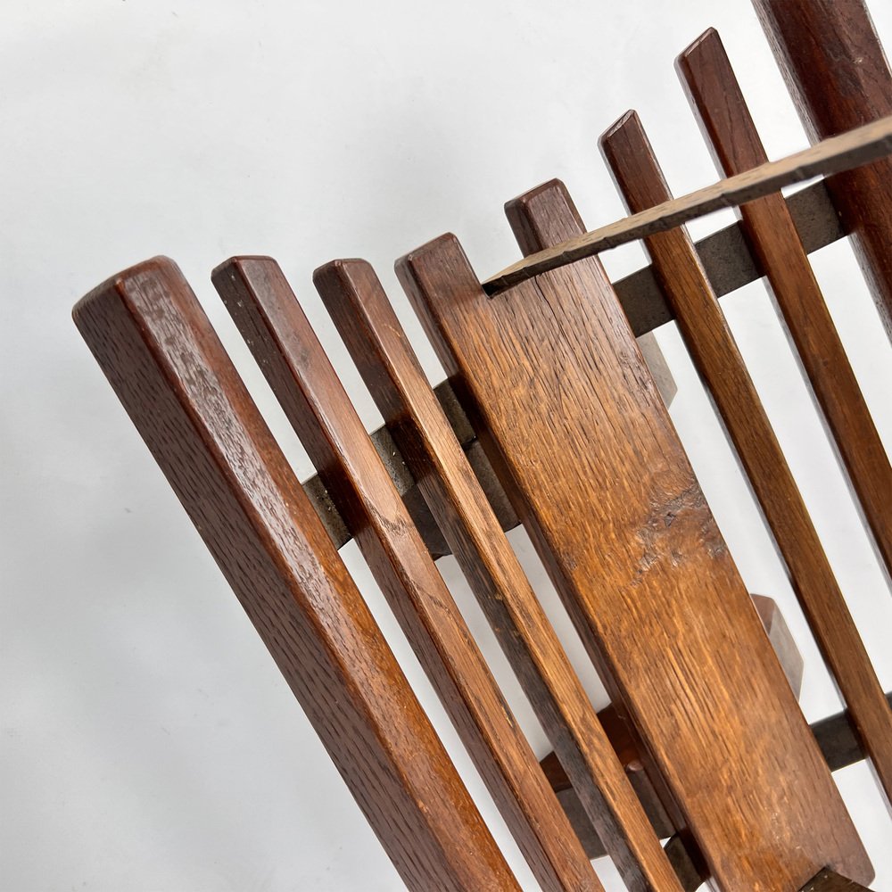 Modernist Oak Magazine Rack, 1970s for sale at Pamono