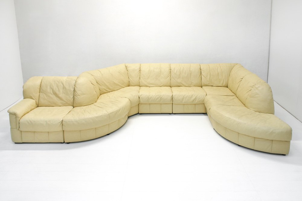 Modular Snake Sofa in Quilted Leather from Laauser, 1990s, Set of 8 for ...