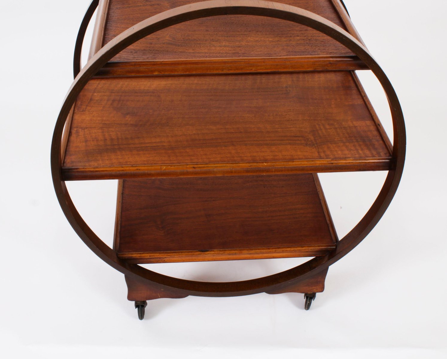 Antique Art Deco Figured Walnut Serving Trolley, 1920s for sale at Pamono Antique Art Deco Figured Walnut Serving Trolley, 1920s for sale at Pamono