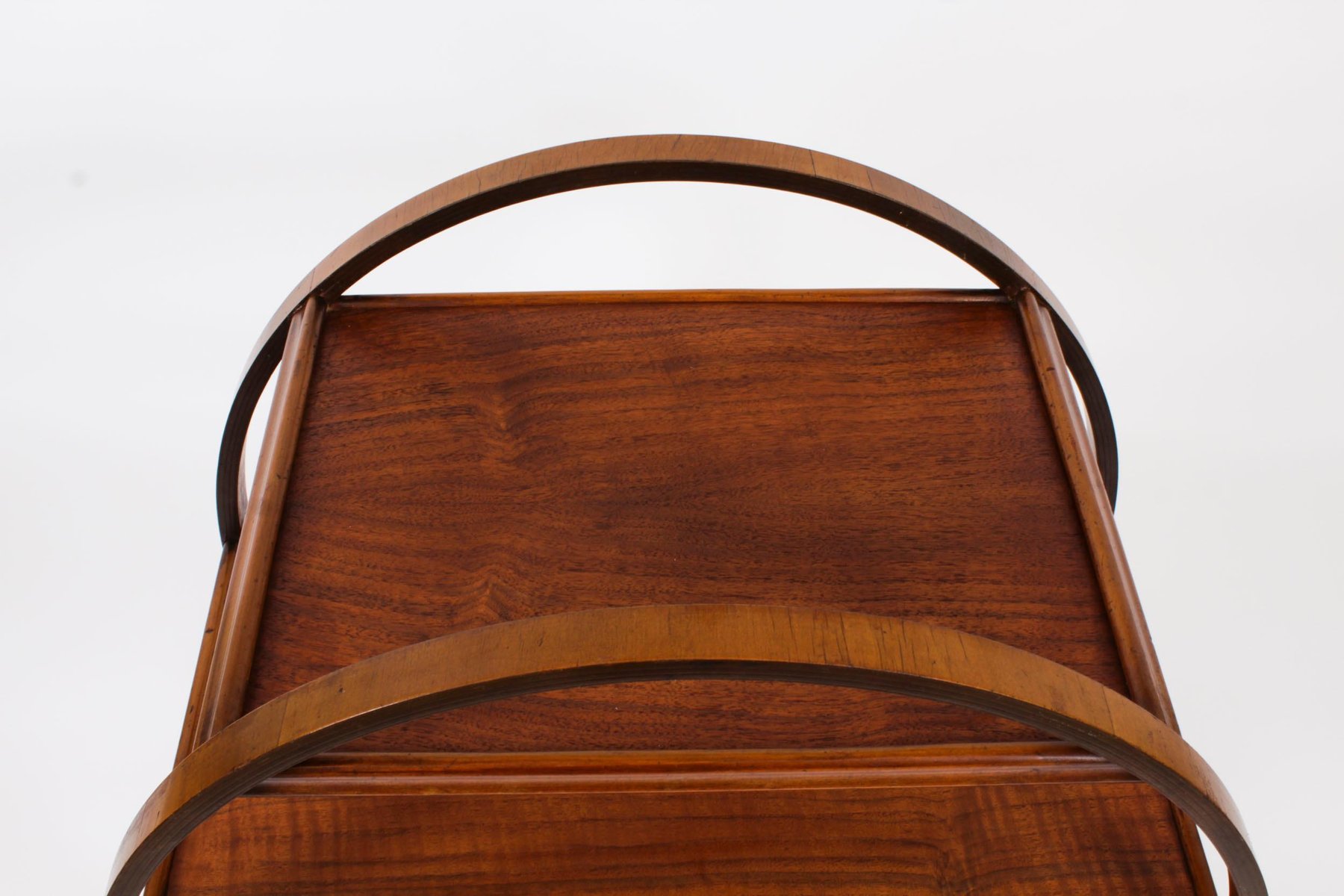 Antique Art Deco Figured Walnut Serving Trolley, 1920s for sale at Pamono Antique Art Deco Figured Walnut Serving Trolley, 1920s for sale at Pamono