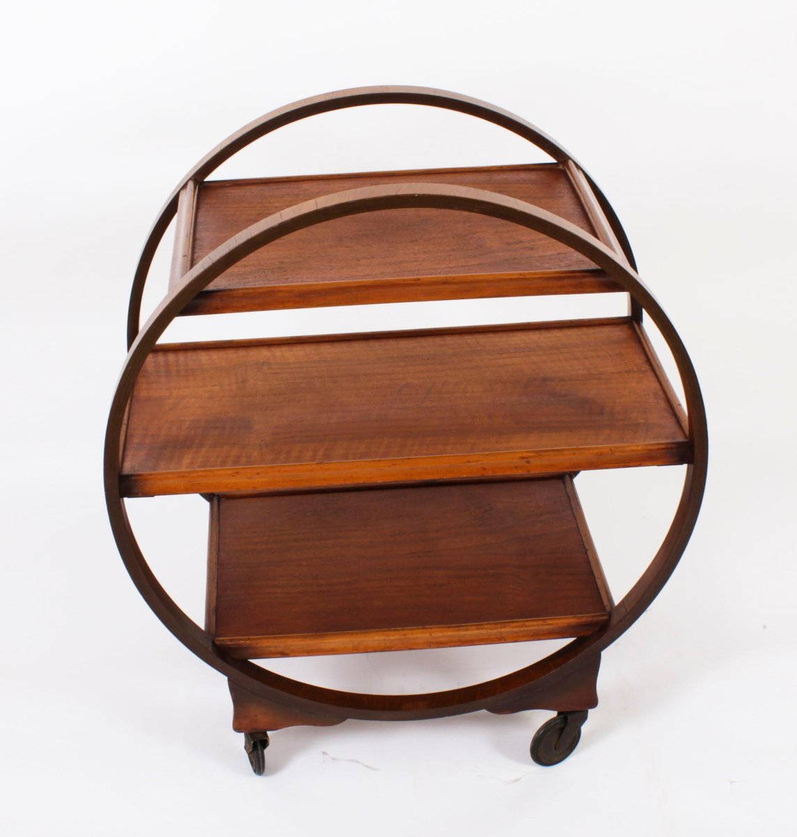 Antique Art Deco Figured Walnut Serving Trolley, 1920s for sale at Pamono Antique Art Deco Figured Walnut Serving Trolley, 1920s for sale at Pamono