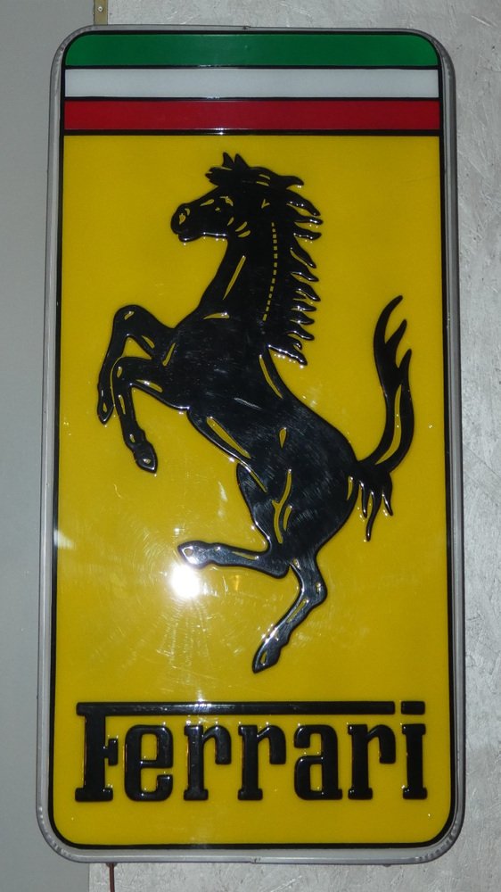 Ferrari Neon Sign in Acrylic Glass and Steel, 1978 for sale at Pamono