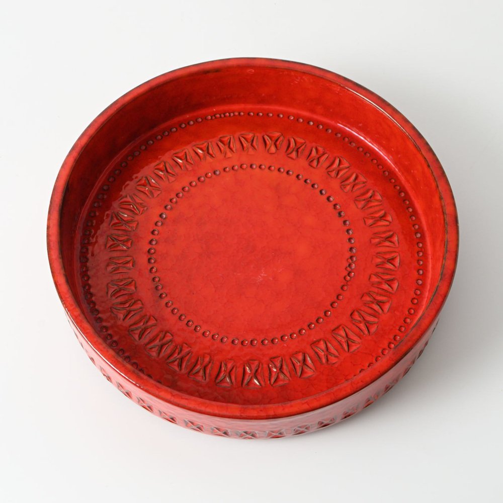 Rimini Red Bowl by Aldo Londi for Bitossi, 1960s for sale at Pamono