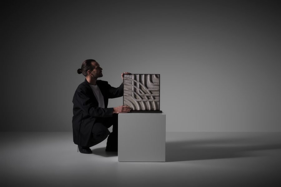 Concrete Relief Sculpture by Momcilo Milovanovic, 1970s for sale at Pamono